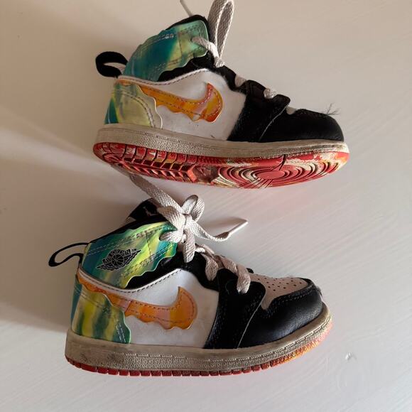 Nike | Shoes | Nike Jordan Mid Se Td Drip Black And White Team Orange ...